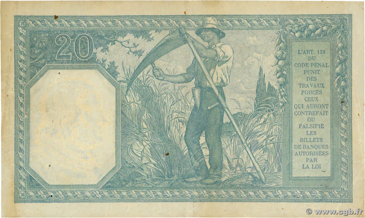 20 Francs BAYARD FRANCE 1916 F.11.01 501845 Billets