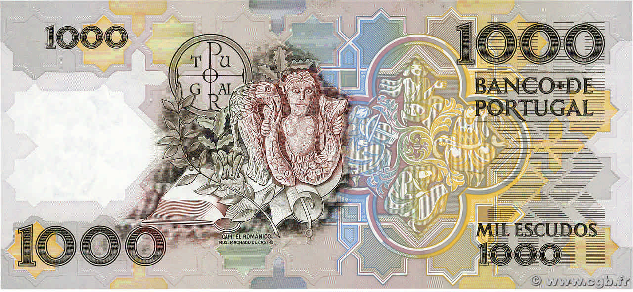 1000 Escudos PORTUGAL 1993 P.181j 502080 Banknotes