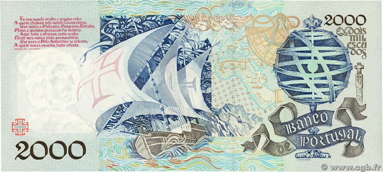 2000 Escudos PORTUGAL 1993 P.186d 502084 Billets