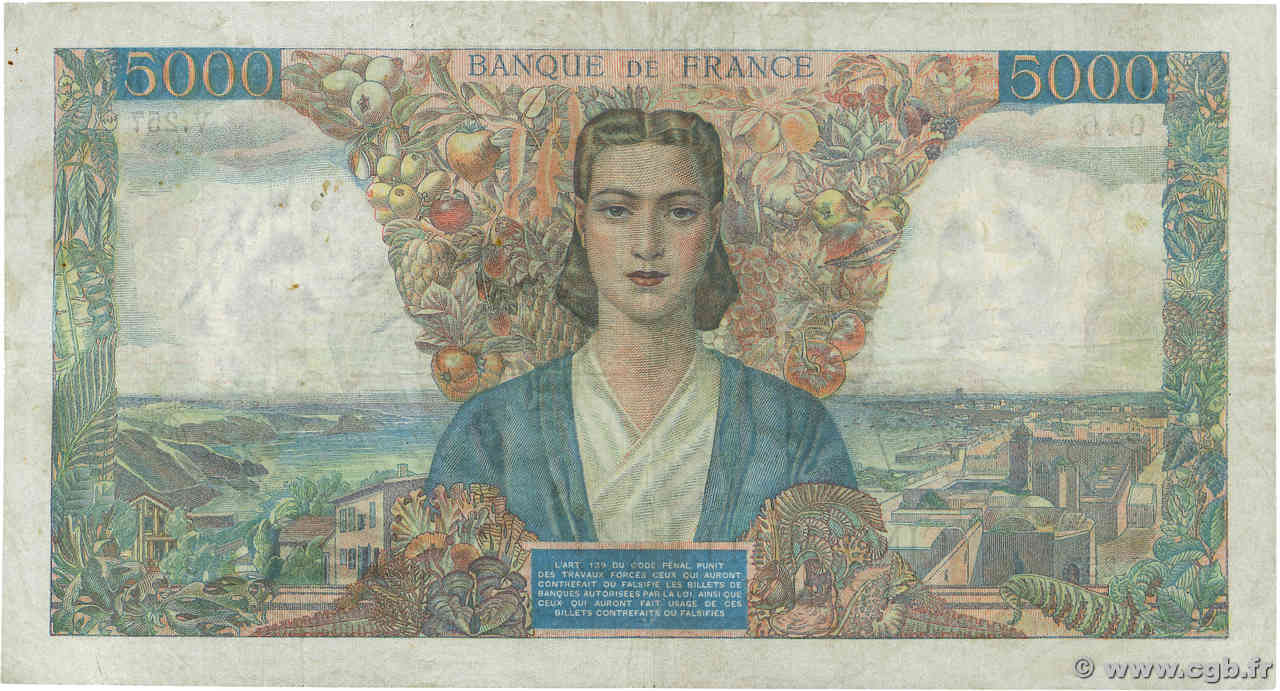 5000 Francs EMPIRE FRANÇAIS FRANCE 1945 F.47.11 503173 Billets
