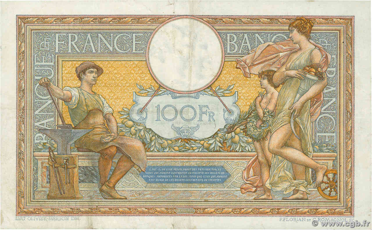 100 Francs LUC OLIVIER MERSON grands cartouches FRANCE 1933 F.24.12a ...