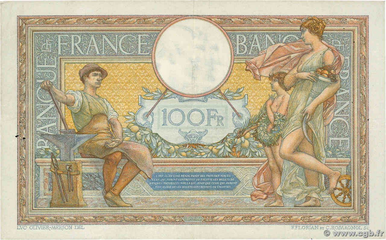 100 Francs LUC OLIVIER MERSON grands cartouches FRANCE 1932 F.24.11 ...