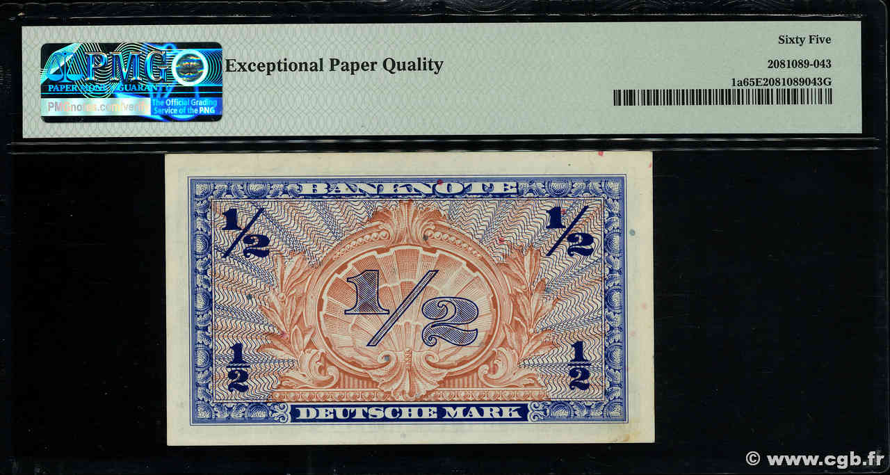 1/2 Deutsche Mark GERMAN FEDERAL REPUBLIC 1948 P.01a 508362 Banknotes