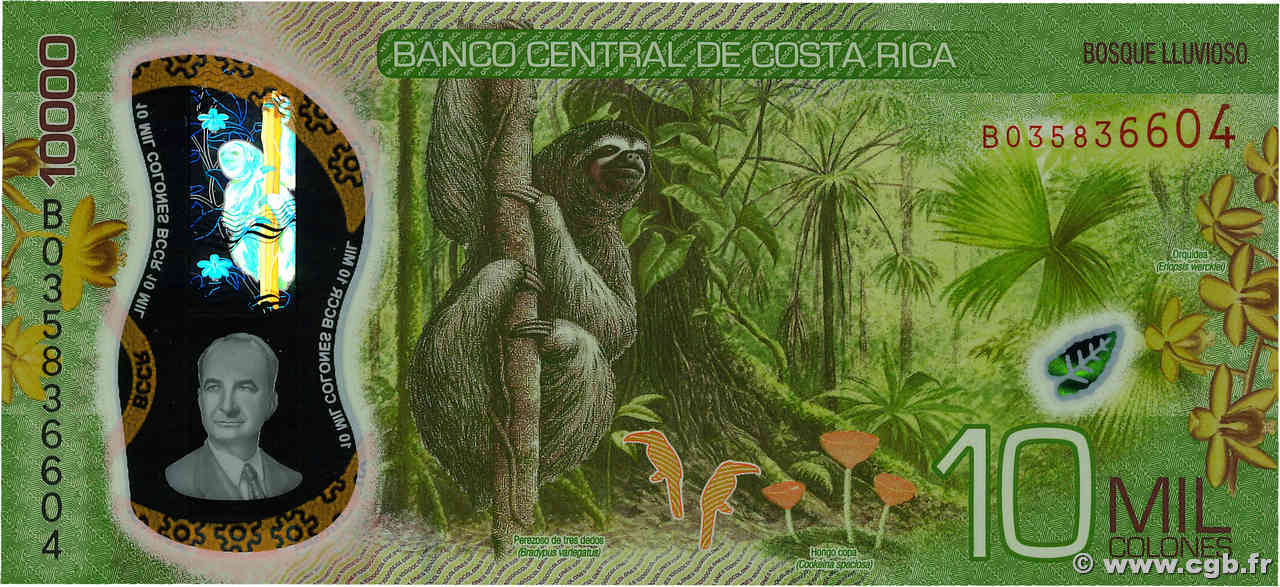 10000 Colones COSTA RICA 2019 P.283 509132 Банкноты