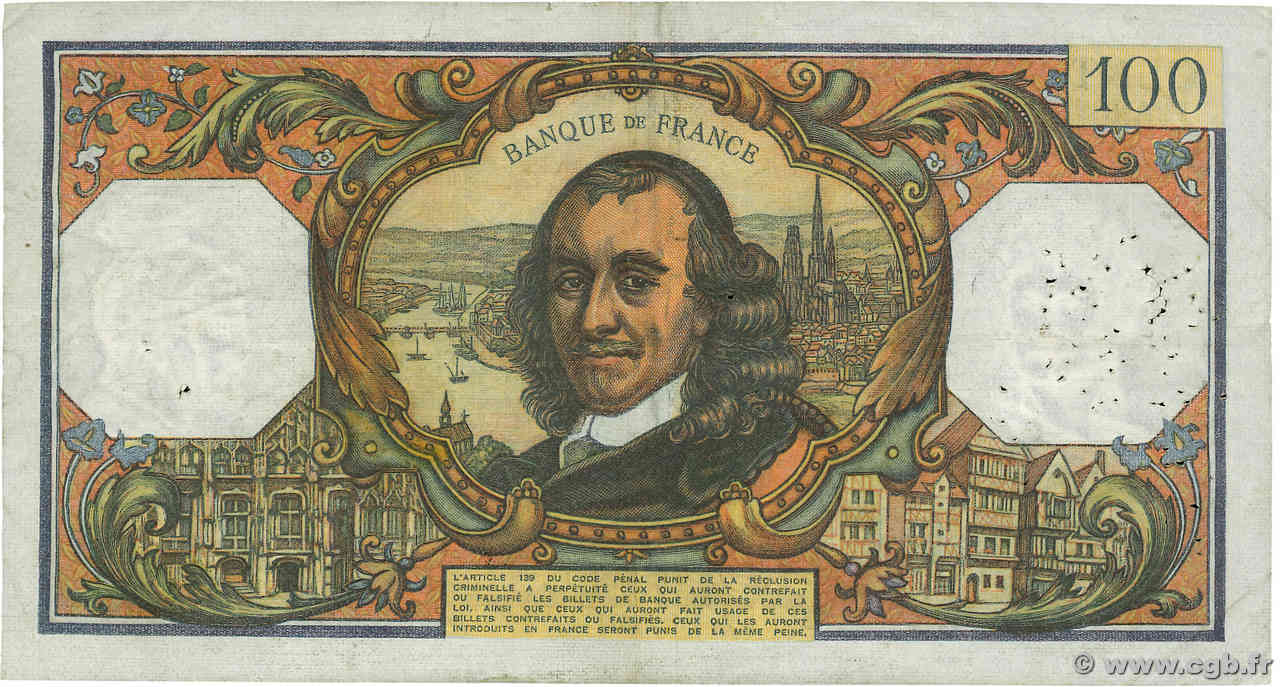 100 Francs CORNEILLE FRANCE 1974 F.65.45 510053 Billets