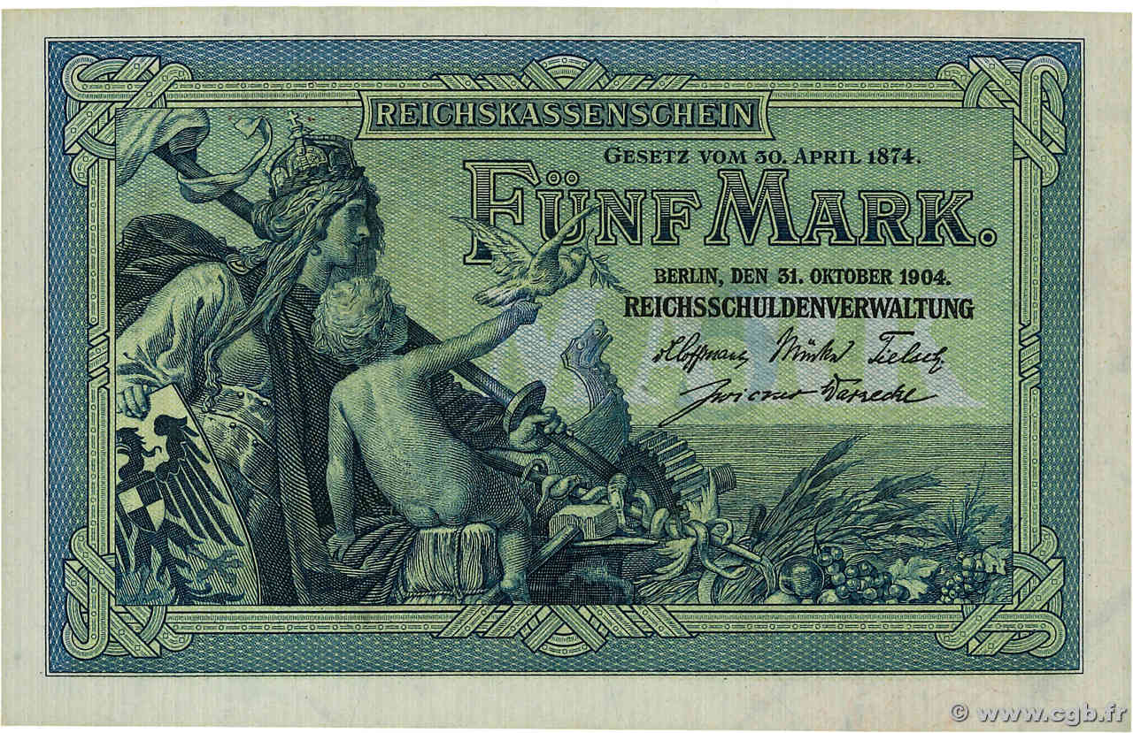 5 Mark ALLEMAGNE 1904 P.008a 510912 Billets