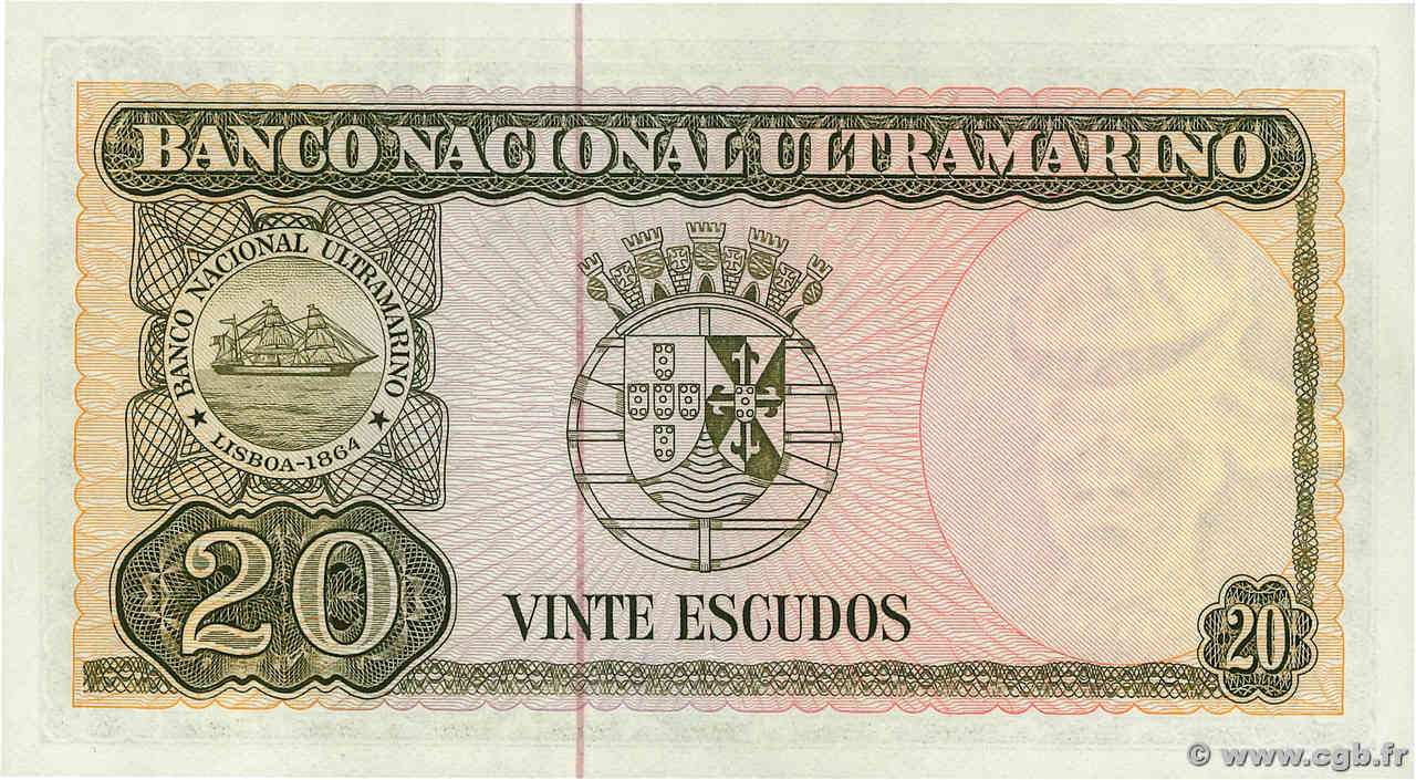 20 Escudos TIMOR 1967 P.26 512008 Banknotes