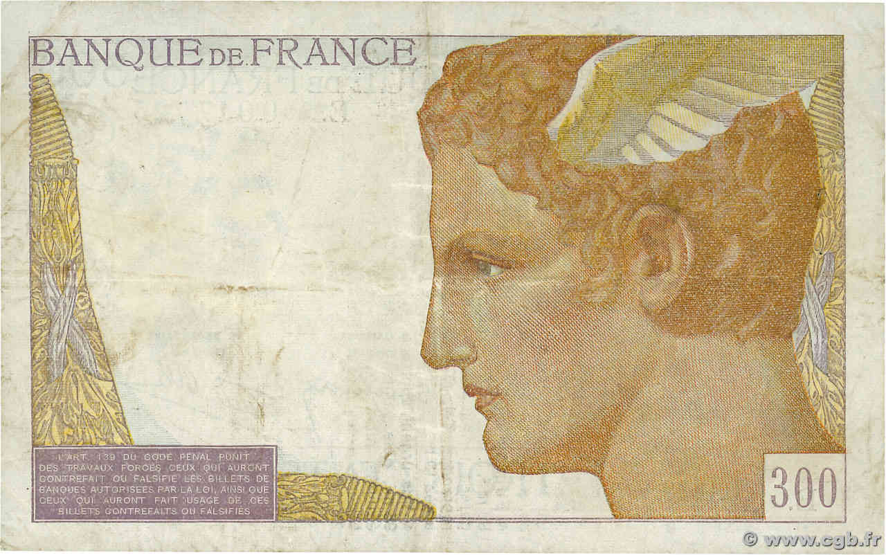 300 Francs FRANCE 1938 F.29.01 512369 Billets