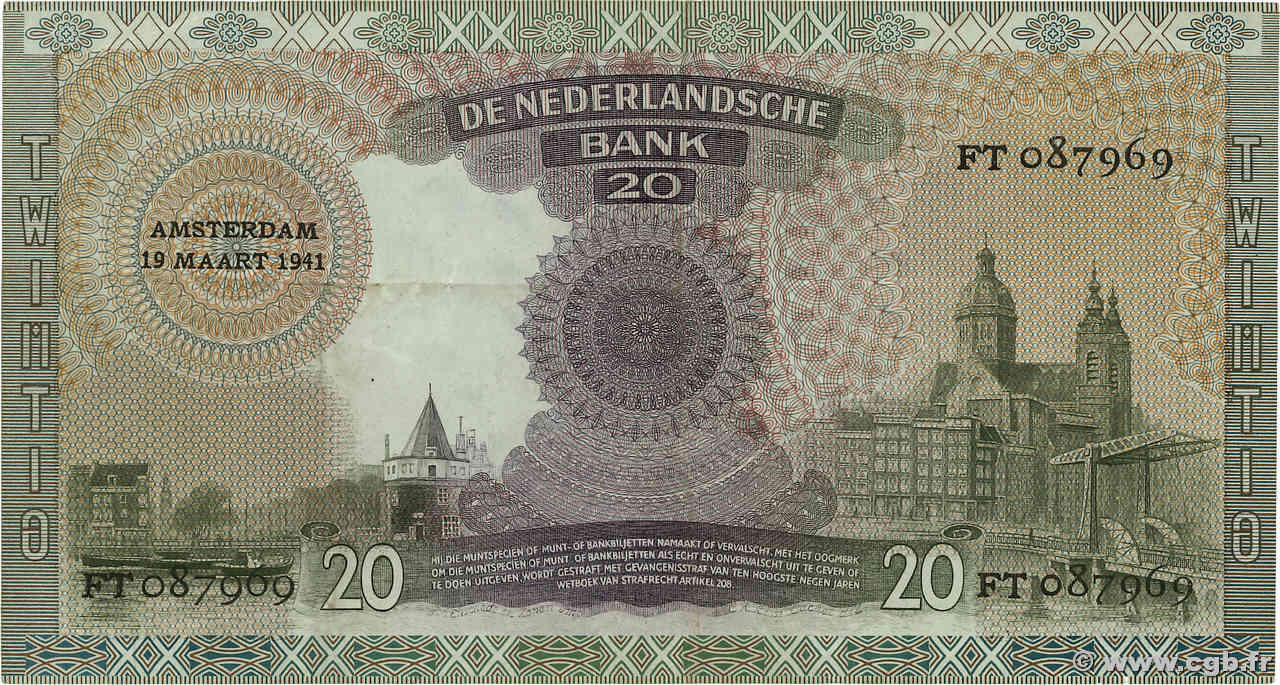 20 Gulden PAYS-BAS 1941 P.054 513051 Billets