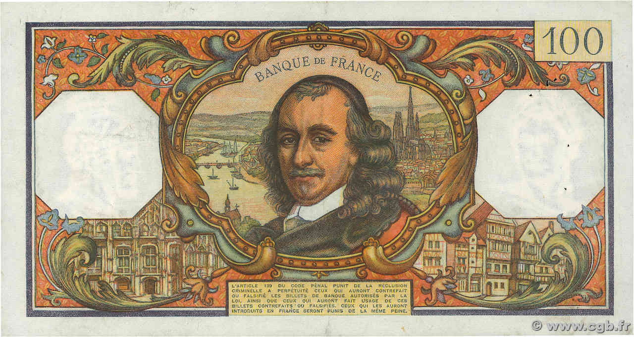 100 Francs CORNEILLE FRANCE 1965 F.65.06 513090 Billets