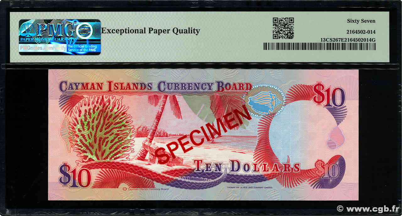 10 Dollars Spécimen ÎLES CAIMANS 1991 P.13CS2 513748 Billets