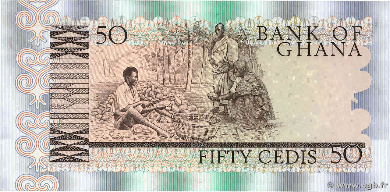 50 Cedis GHANA 1979 P.22a 515492 Billets