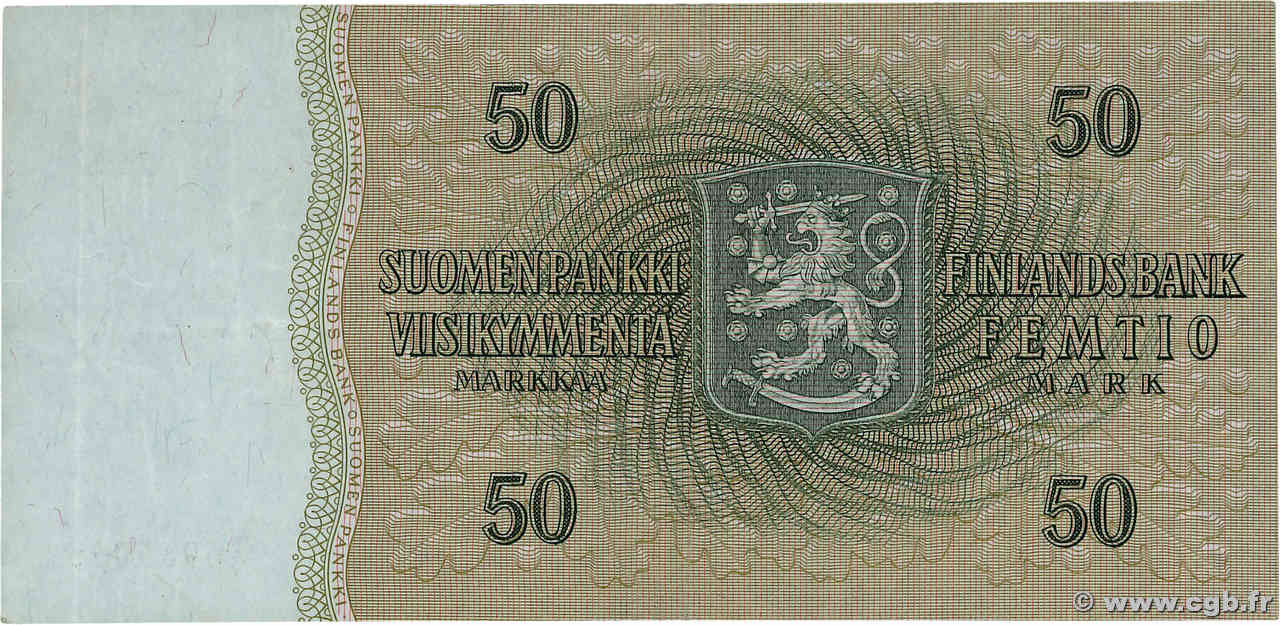 50 Markkaa FINLAND 1963 P.107a 516264 Banknotes
