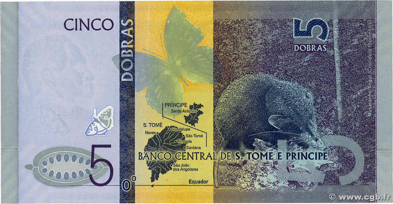 5 Dobras SAO TOME AND PRINCIPE 2020 P.76 516347 Banknotes