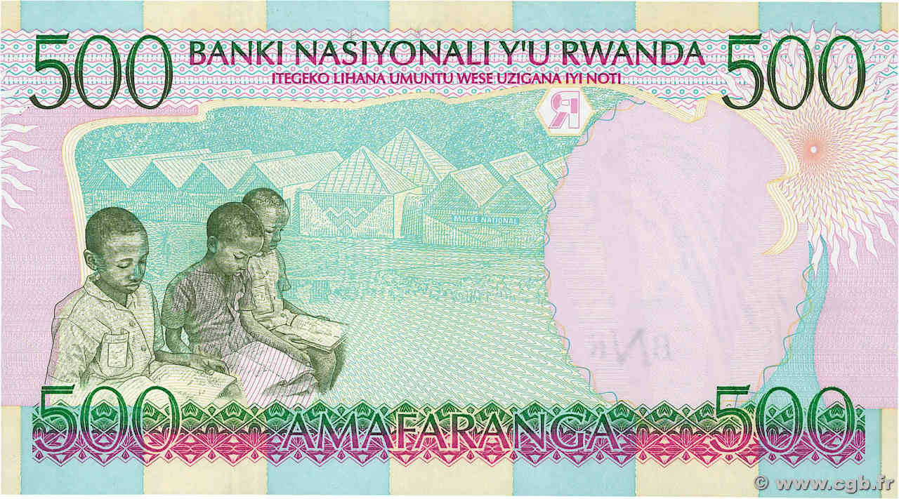 500 Francs RWANDA 1998 P.26b 516707 Billets