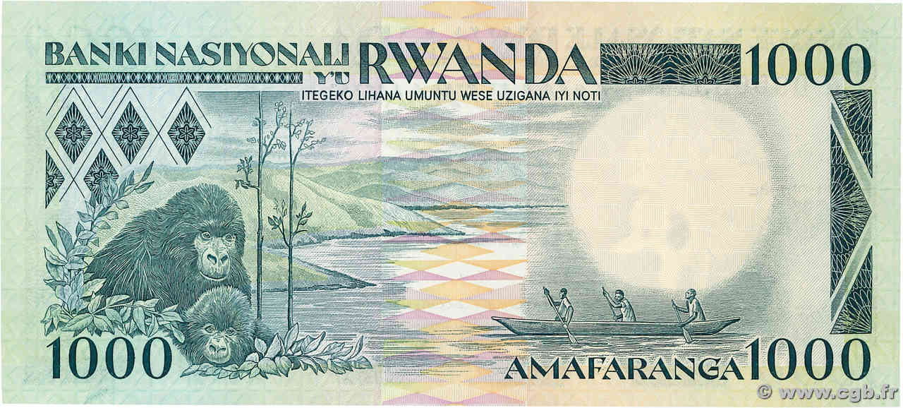 1000 Francs RWANDA 1988 P.21a 516710 Billets
