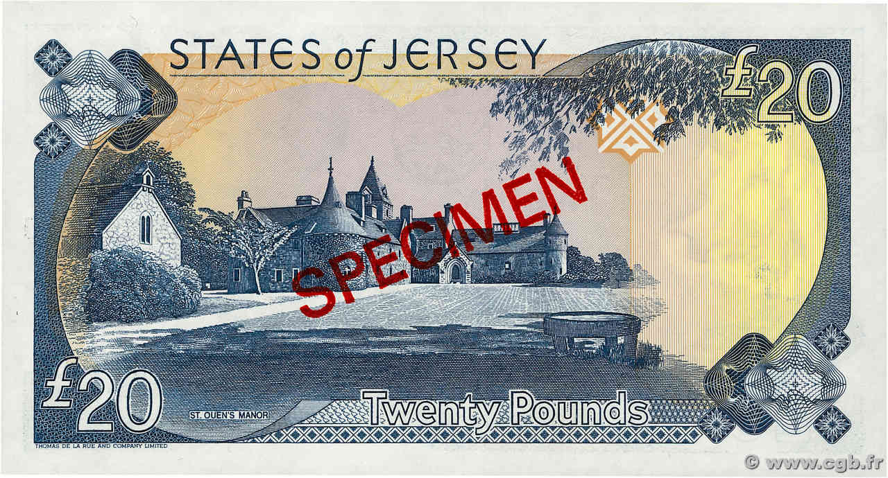 20 Pounds Spécimen JERSEY 2000 P.29s 516848 Banknotes