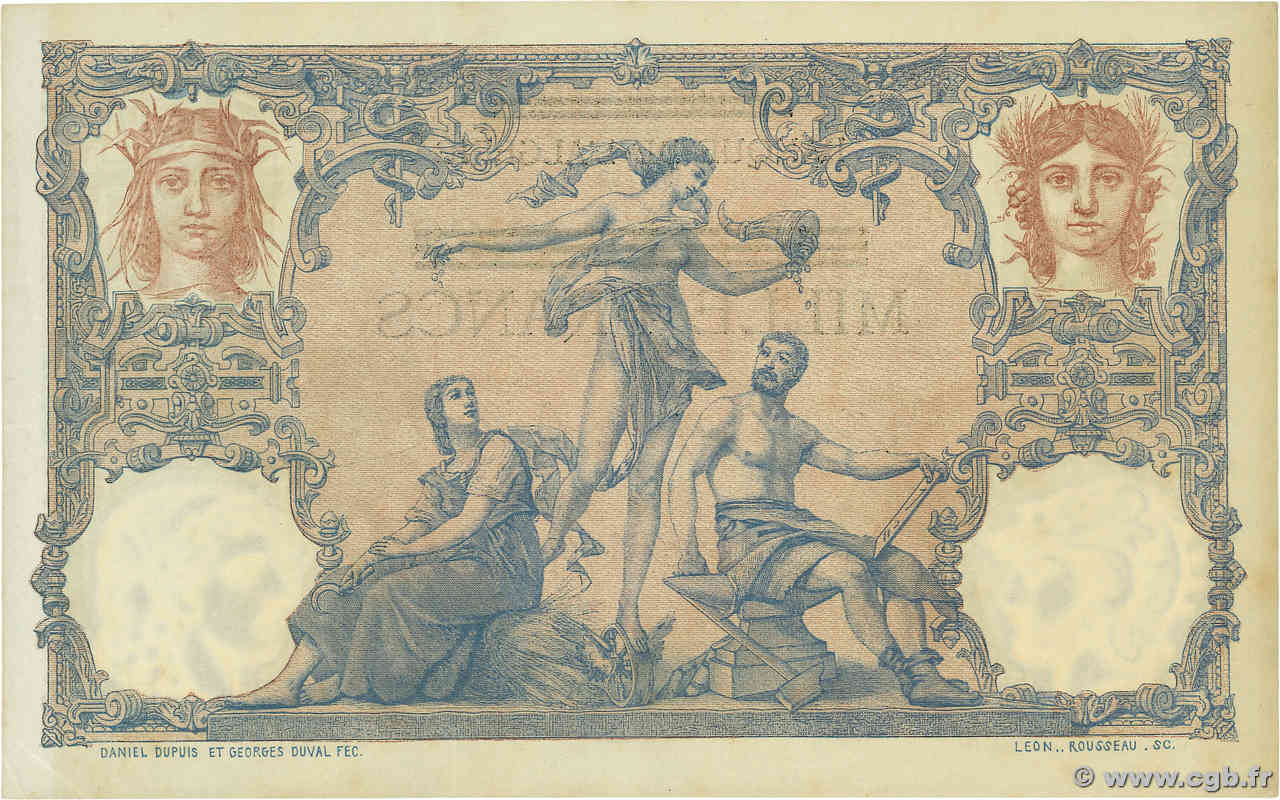 1000 Francs sur 100 Francs TUNISIE 1942 P.31 518495 Billets