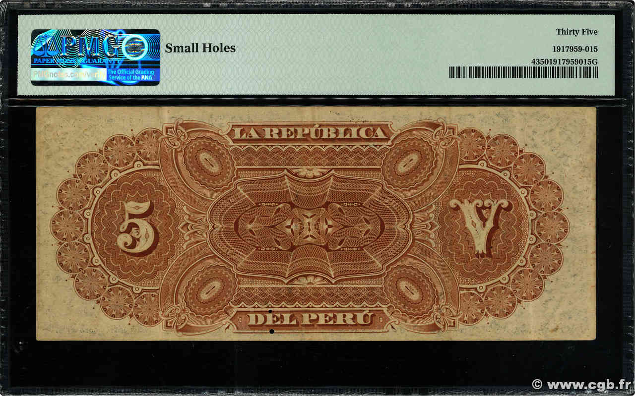 5 Soles PERU 1879 P.004 519486 Banknotes