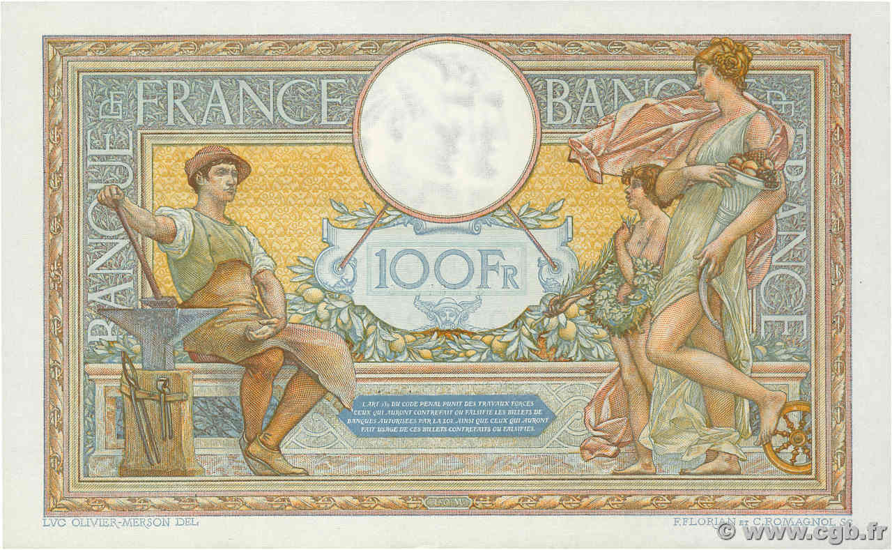 100 Francs LUC OLIVIER MERSON grands cartouches FRANCE 1937 F.24.16 ...