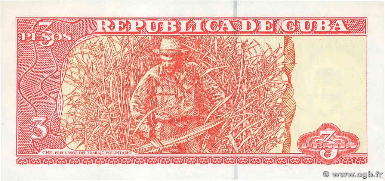 3 Pesos CUBA 2004 P.127a 521059 Banknotes
