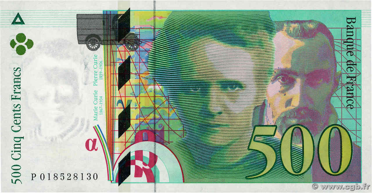 500 Francs PIERRE ET MARIE CURIE FRANCE 1994 F.76.01 521580 Billets