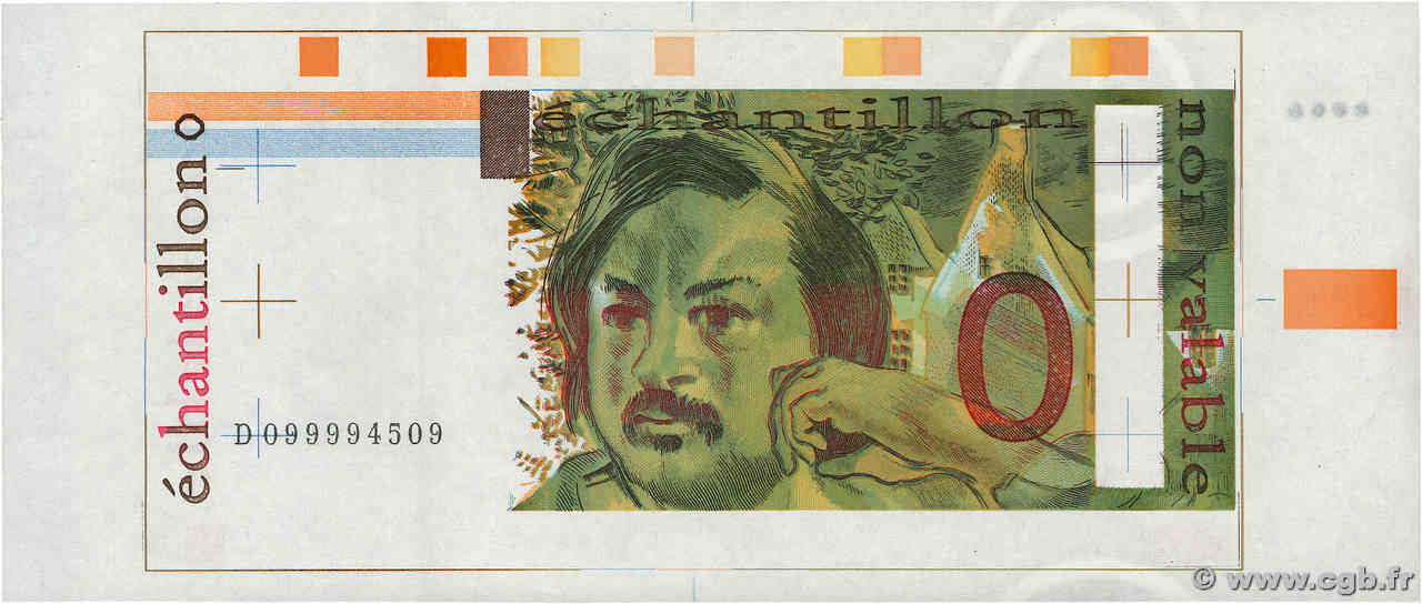 1000 Francs BALZAC Essai FRANCE 1980 EC.1980.01 521770 Billets