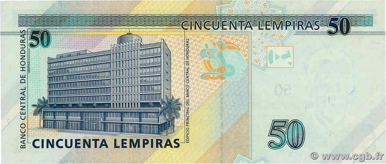 50 Lempiras HONDURAS 2010 P.094Ab 522088 Billets