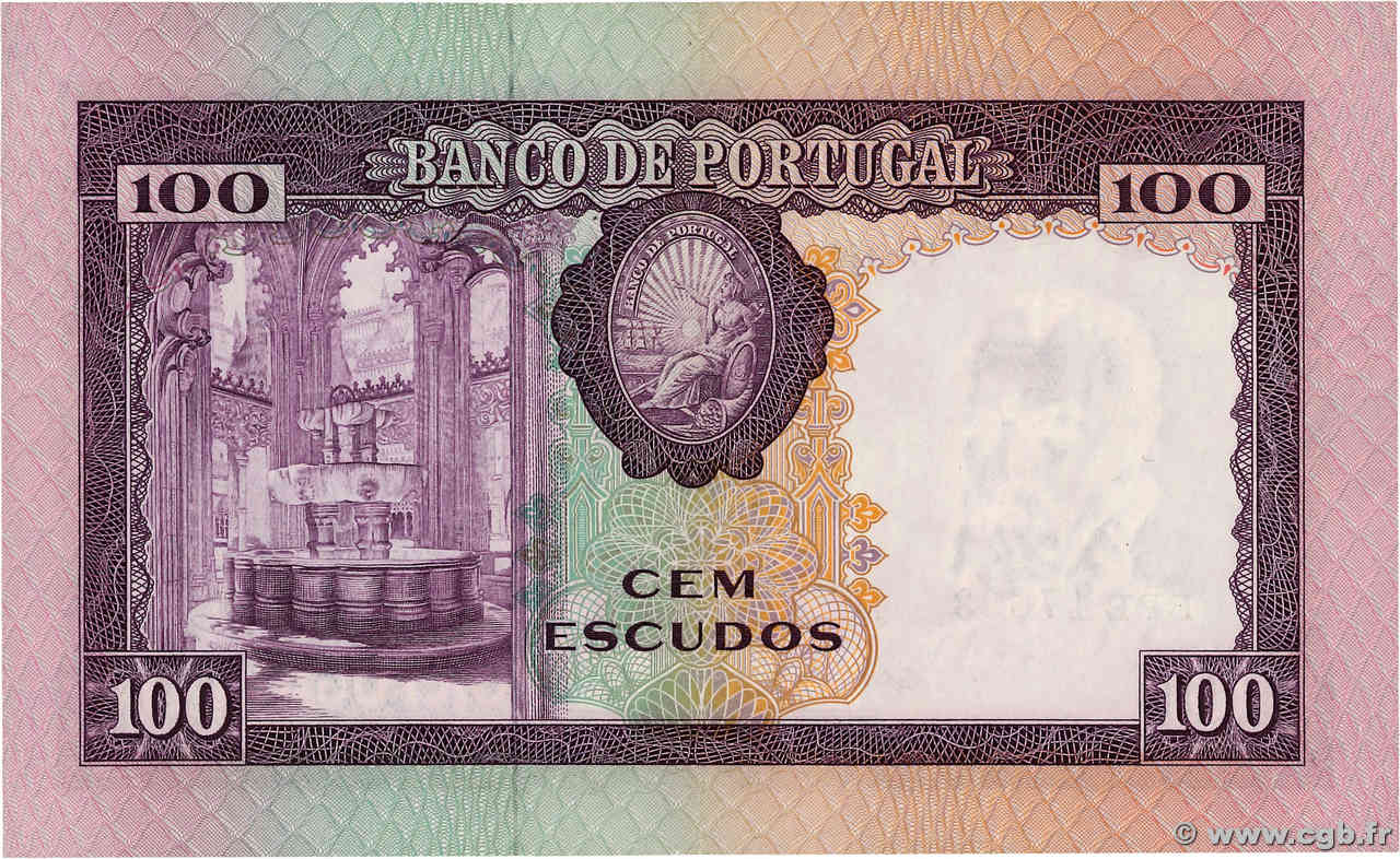 100 Escudos PORTUGAL 1961 P.165 525238 Banknotes