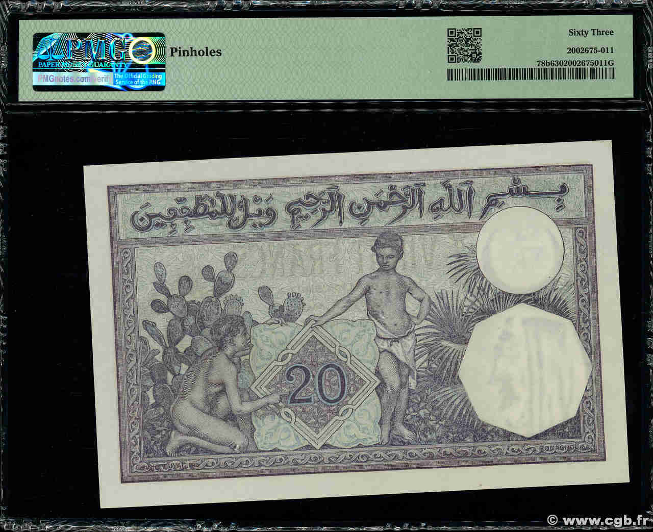 20 Francs ALGÉRIE 1928 P.078b 526663 Billets