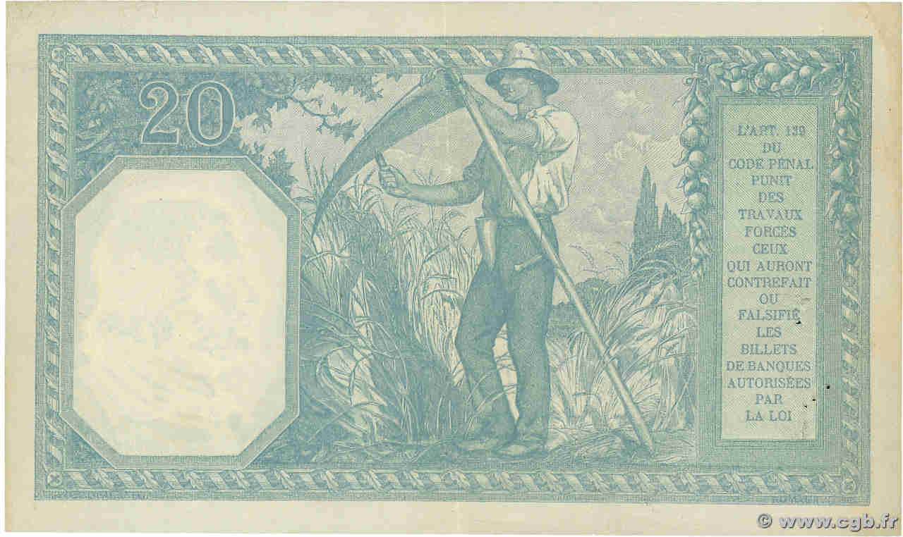 20 Francs BAYARD FRANCE 1916 F.11.01 527833 Banknotes