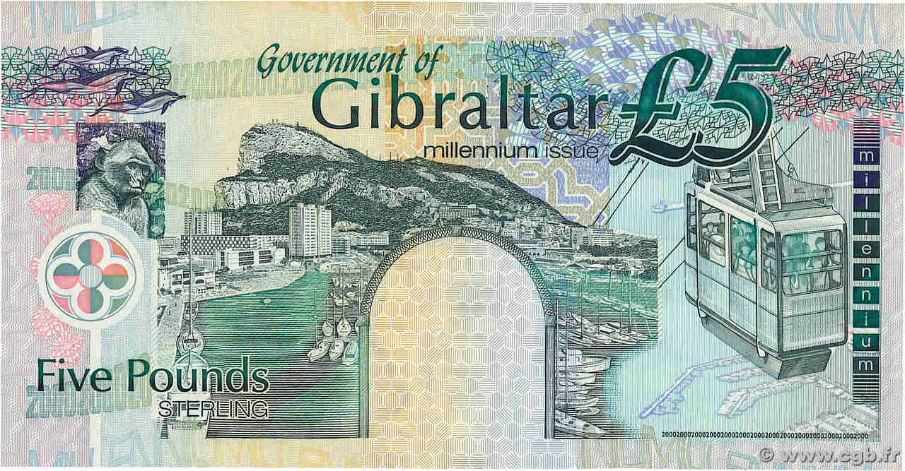 5 Pounds Sterling GIBRALTAR 2000 P.29 530550 Banknotes