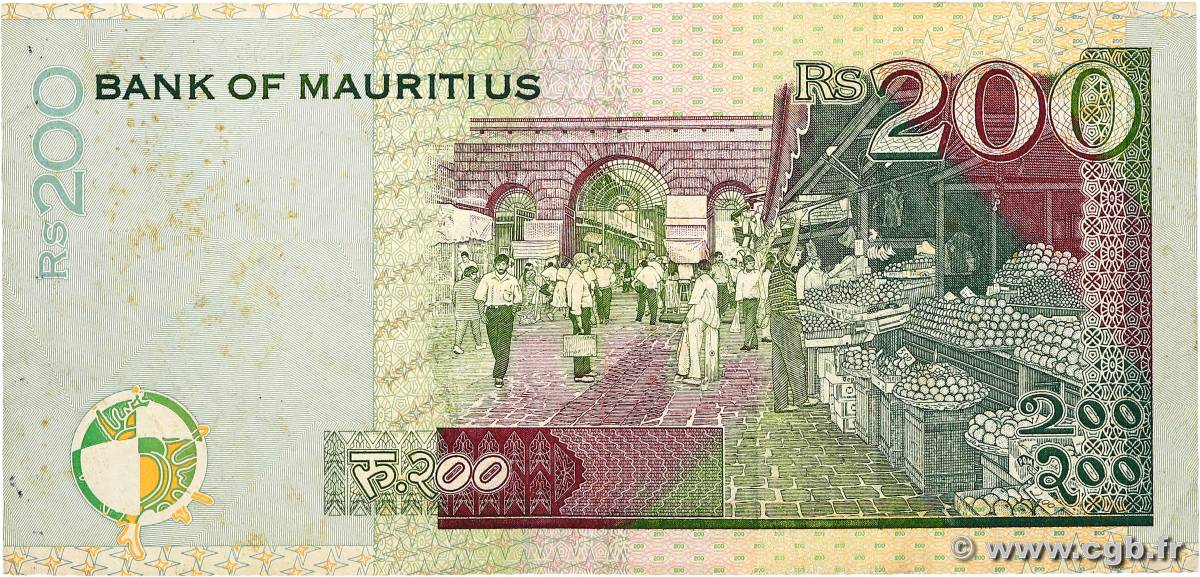 200 Rupees ÎLE MAURICE 2001 P.52b 531315 Billets