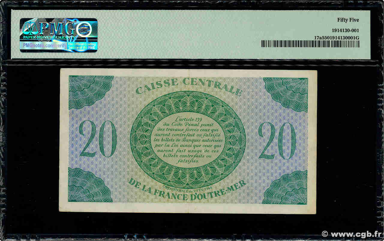 20 Francs Marianne CCFOM FRENCH EQUATORIAL AFRICA 1944 A.126a 532608 ...