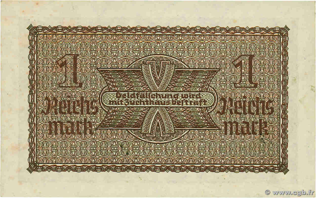 1 Reichsmark GERMANY 1940 P.R136a 533309 Banknotes