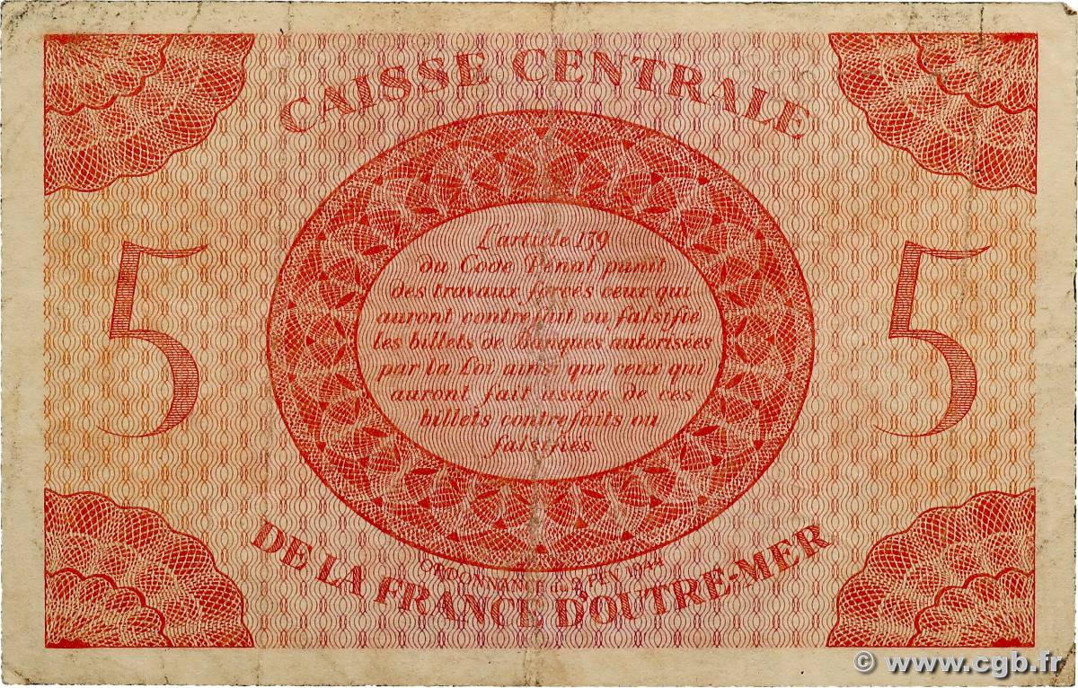 5 Francs Marianne CCFOM FRENCH EQUATORIAL AFRICA 1944 A.124gD 534503 ...