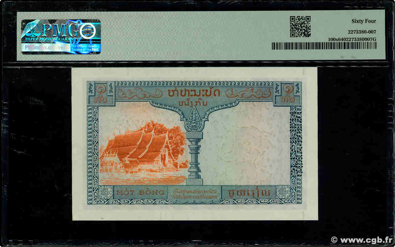 1 Piastre - 1 Kip Spécimen FRENCH INDOCHINA 1954 P.100s 535403 Banknotes