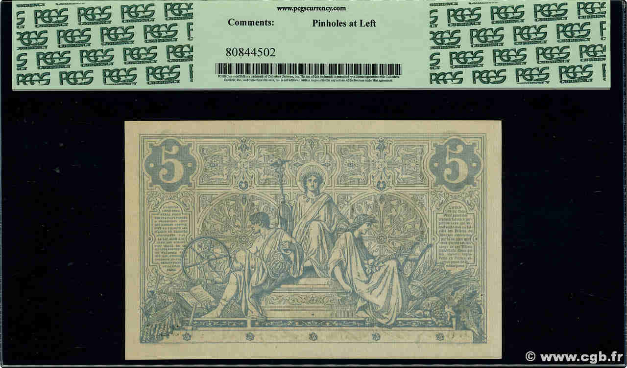 5 Francs NOIR FRANCE 1873 F.01.24 538123 Banknotes