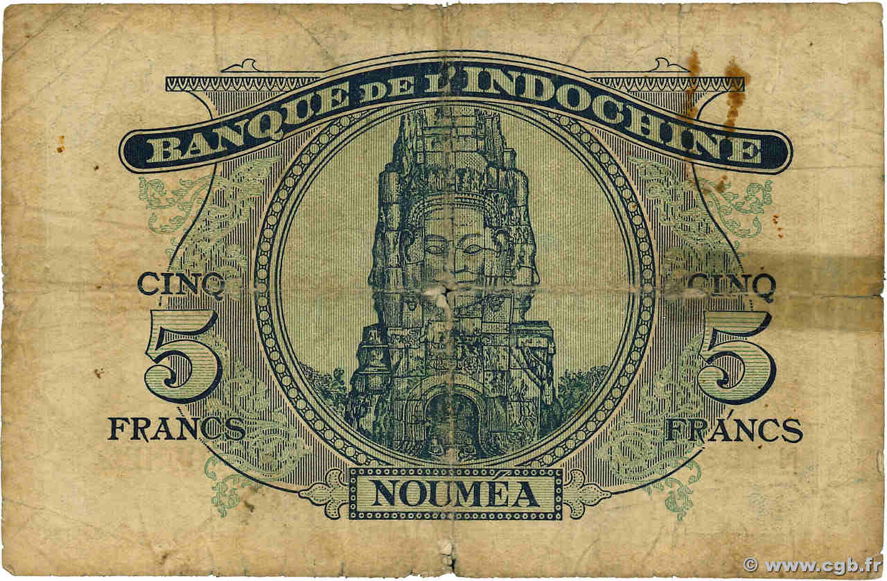 5 Francs NEW HEBRIDES 1945 P.05 538614 Banknotes