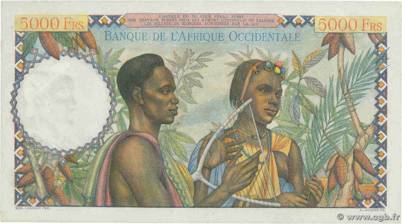 5000 Francs AFRIQUE OCCIDENTALE FRANÇAISE (1895-1958) 1950 P.43 539634 ...
