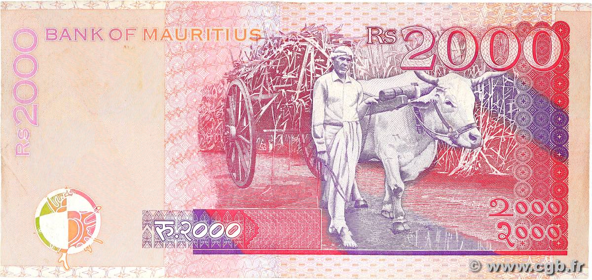 2000 Rupees MAURITIUS 1999 P.55 541333 Banknotes