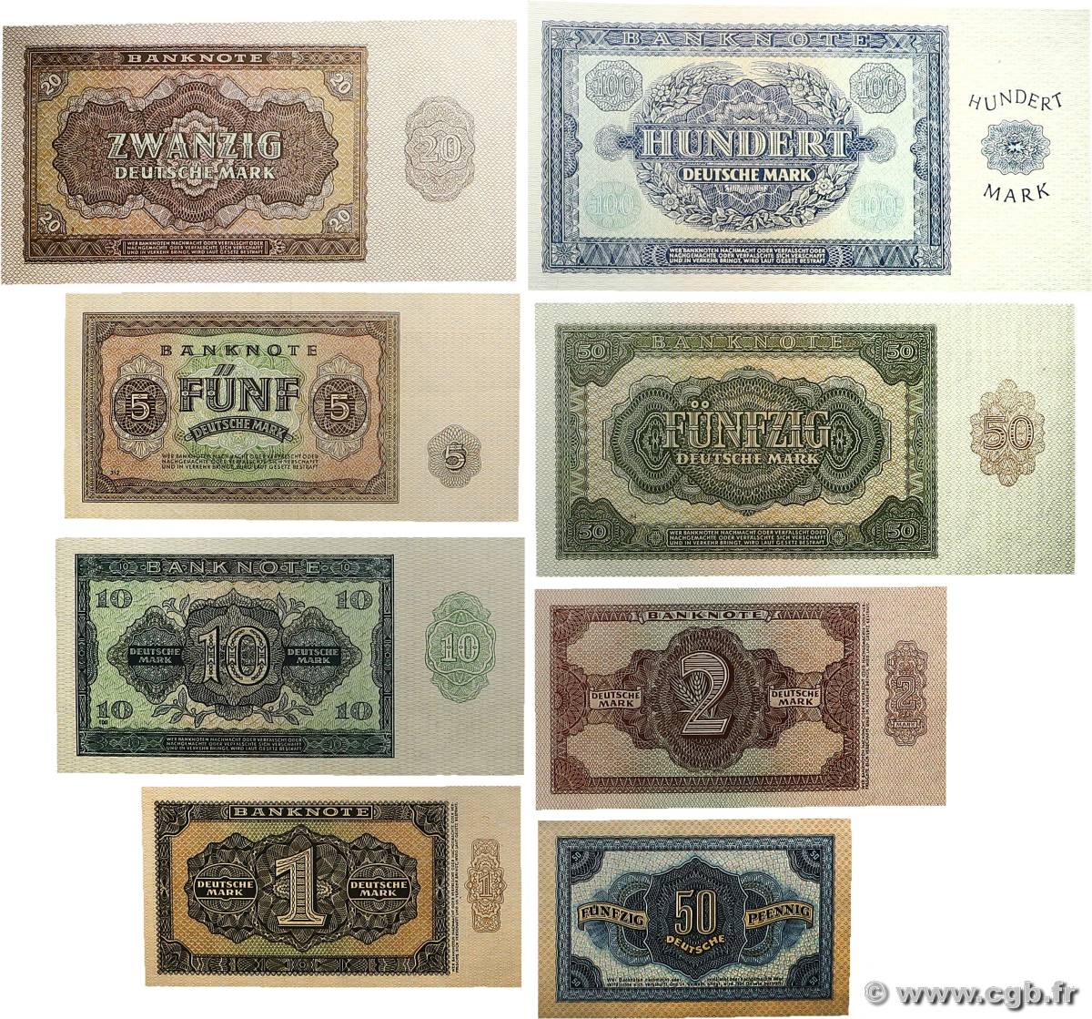 50 Pfenning au 100 Deutsche Mark Lot ALLEMAGNE RÉPUBLIQUE DÉMOCRATIQUE ...