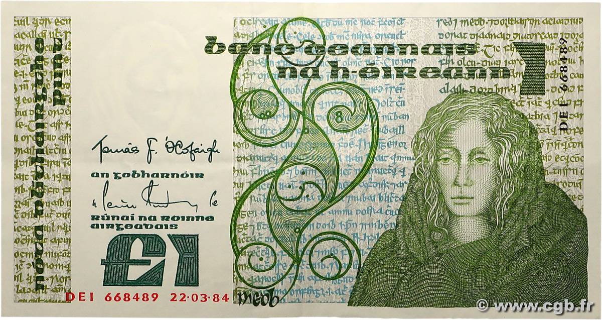 1 Poundaa IRELAND REPUBLIC 1984 P.070c 544545 Banknotes