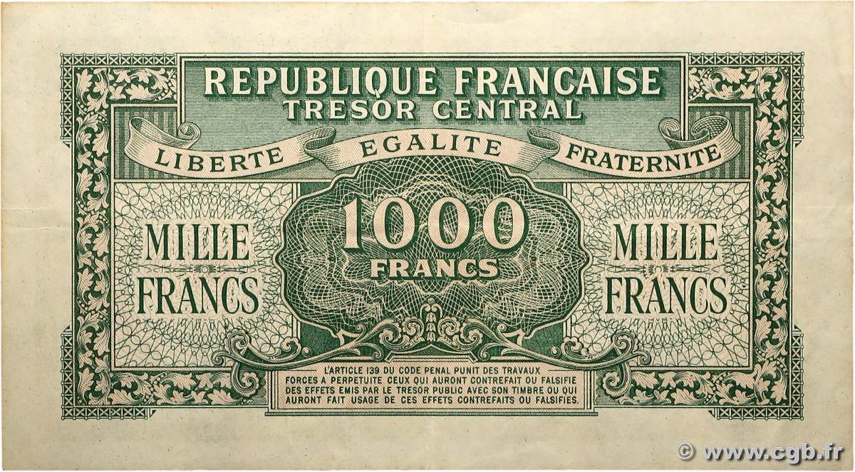 1000 Francs MARIANNE THOMAS DE LA RUE FRANCE 1945 VF.13.02 546939 Banknotes