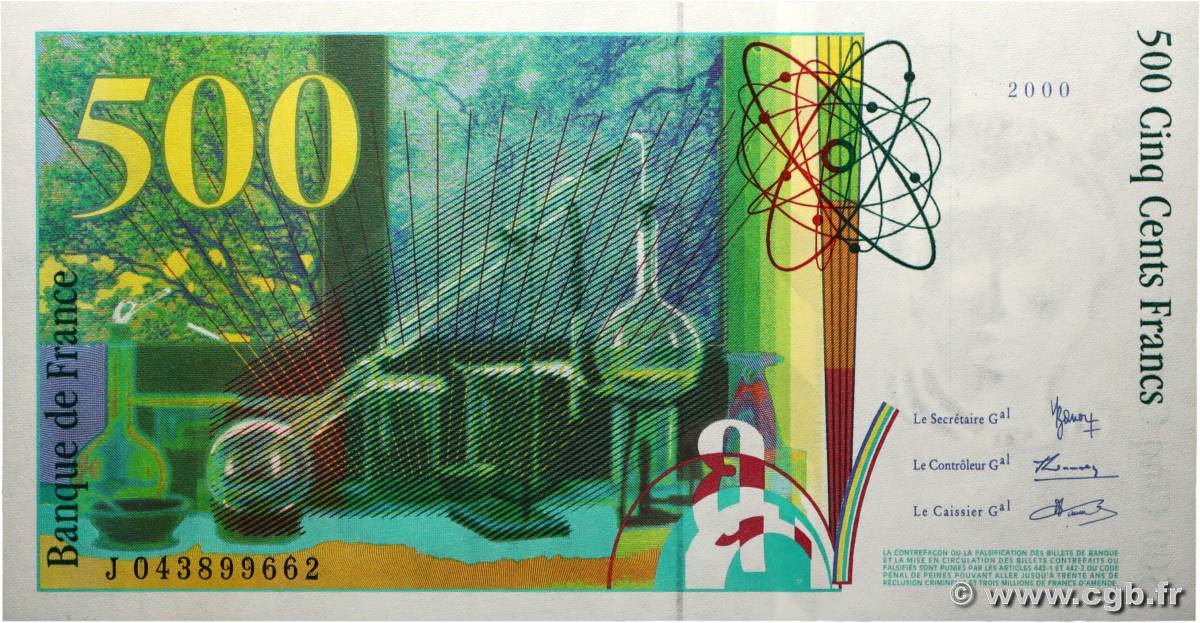 500 Francs PIERRE ET MARIE CURIE FRANCE 2000 F.76.05 552695 Billets