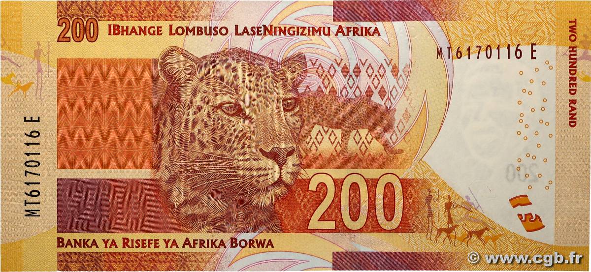 200 Rand AFRIQUE DU SUD 2013 P.142b 552800 Billets