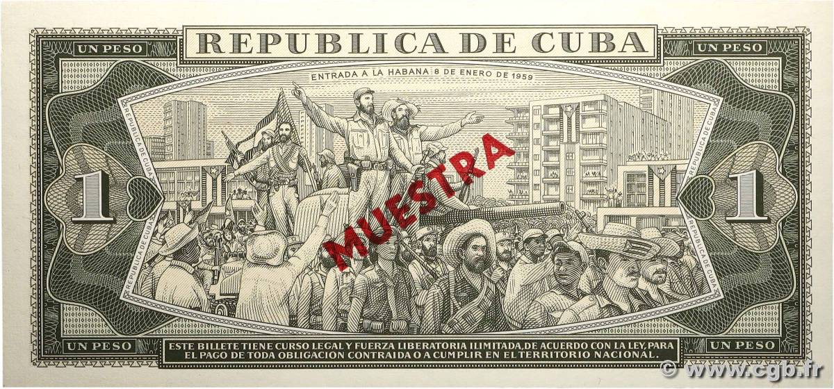 1 Pesos Spécimen CUBA 1986 P.102s2 560540 Billets