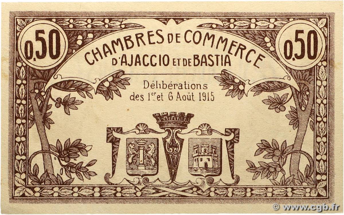 50 Centimes FRANCE régionalisme et divers Ajaccio et Bastia 1915 JP.003 ...