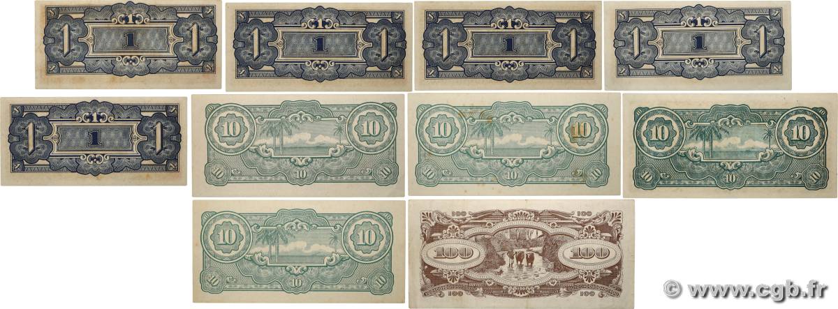 1, 10 et 100 Dollars Lot MALAYA 1944 P.LOT 560869 Billets