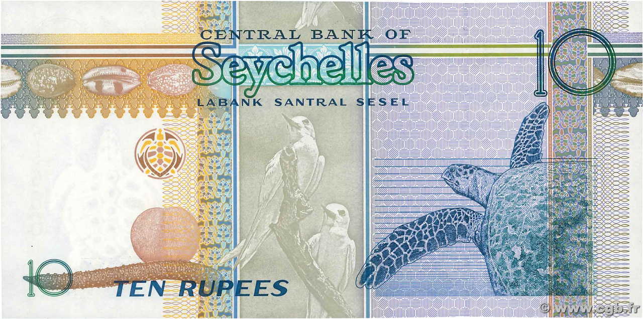10 Rupees SEYCHELLES 1998 P.36a b01_1764 Banconote